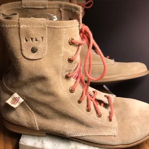 Coolway | Shoes | Coolway Boots Tan Suede Tie Zip Back | Poshmark